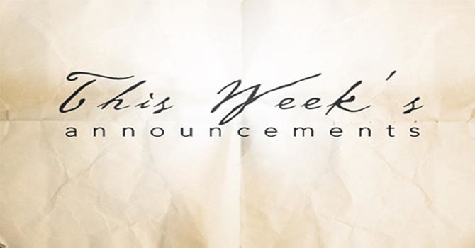 Weekly Announcements | Trinity United Church
